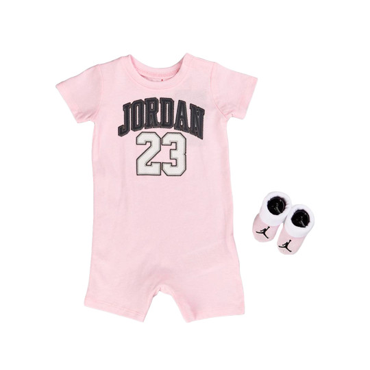 Conjunto Jordan Mono-Patucos Brand 23 Bebé Pink Foam - Basketball Emotion