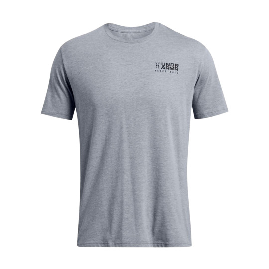T-Shirt Under Armour Basketball Logo Court Steel Light Heather-Black ...