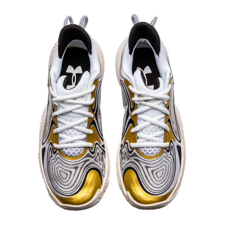 Chaussures Under Armour Spawn 6 White-Black-Metallic Gold - Basketball ...