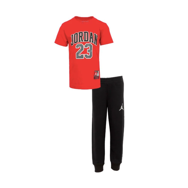 Chándal Jordan Camiseta-Pantalón Niño Black-Gym Red - Basketball Emotion