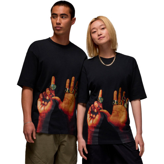 T-Shirt Jordan Flight MVP 6 Rings Black-Sail - Basketball Emotion