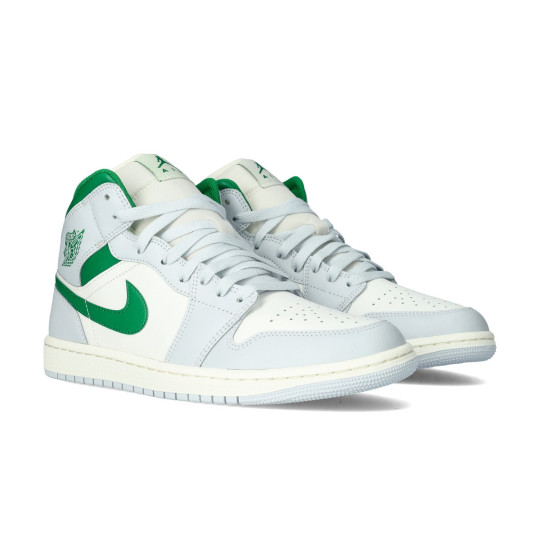 Zapatilla Jordan Air Jordan 1 Mid Summit White-Pine Green-Pure Platinum ...