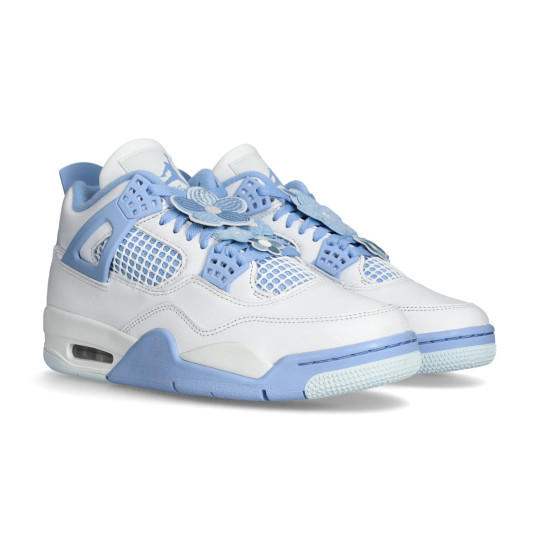 Zapatilla Jordan Air Jordan 4 Retro Aluminum Mujer White-Aluminum-Blue ...