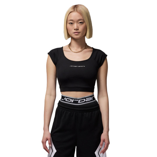 Top Jordan Sport Knit Crop Top Mujer Black - Basketball Emotion