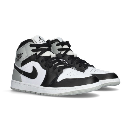 Sapatilha Jordan Air Jordan 1 Mid White-Black-Lt Smoke Grey ...