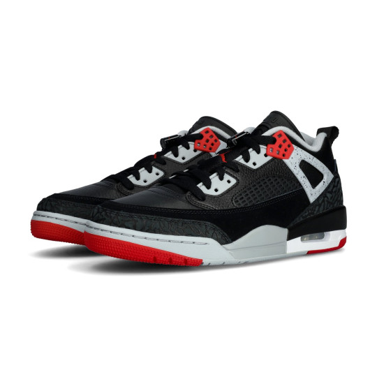 Tenis Jordan Spizike Low Black-Gym Red-Wolf Grey-White - Basketball Emotion